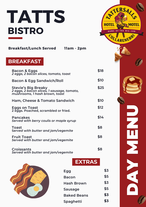 Tattersall's Hotel Motel Collarenebri : Bistro Menu
